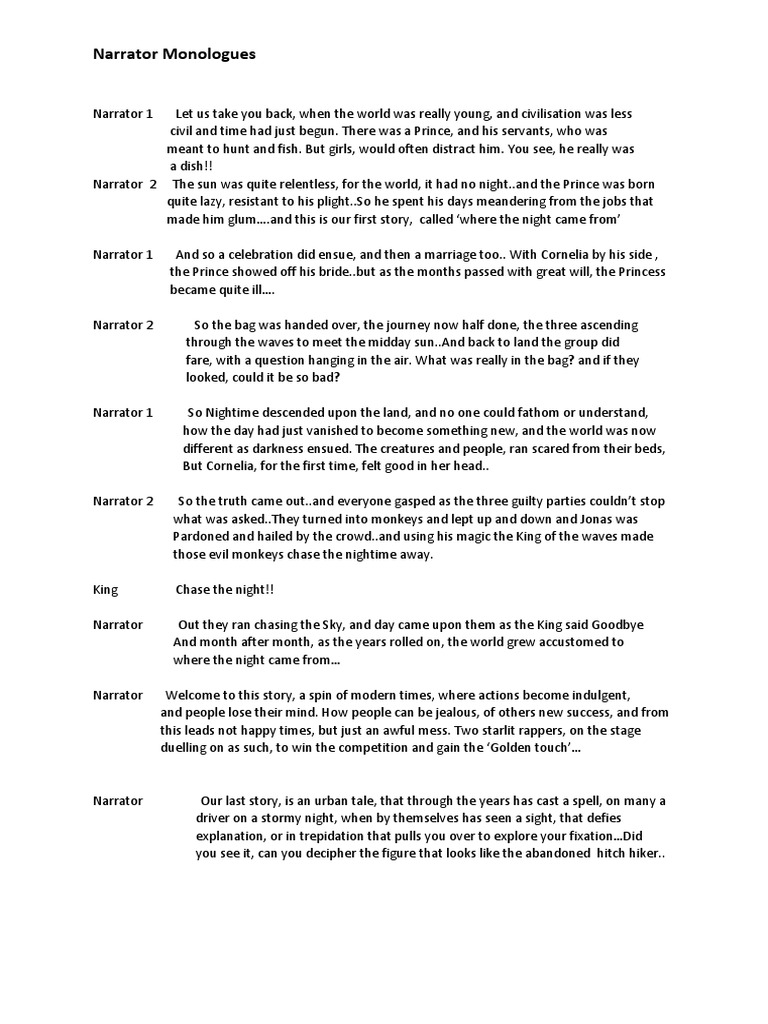 Narrator Monologues