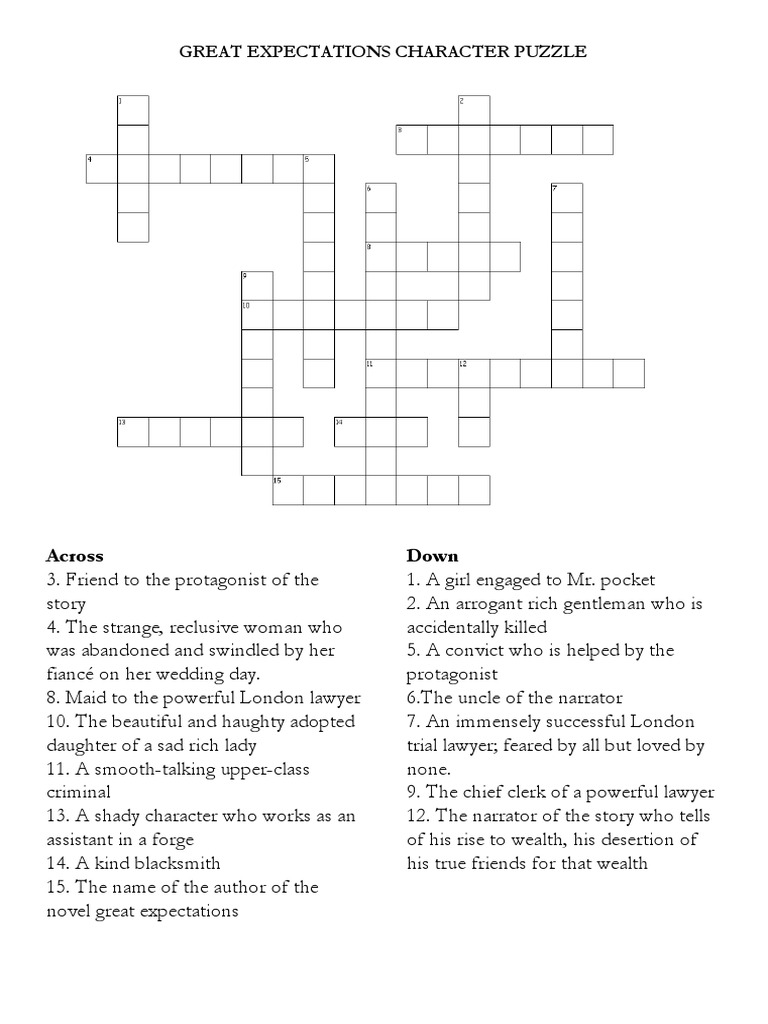 Great Expectations Test PUZZLE | PDF