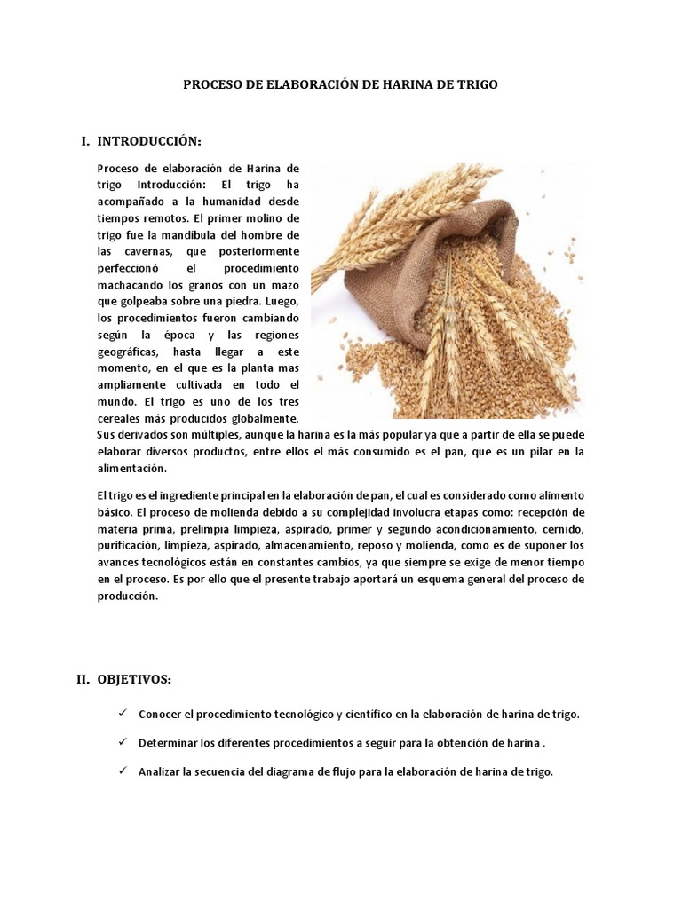 Proceso de Elaboración de Harina de Trigo | PDF | Trigo | Cereales