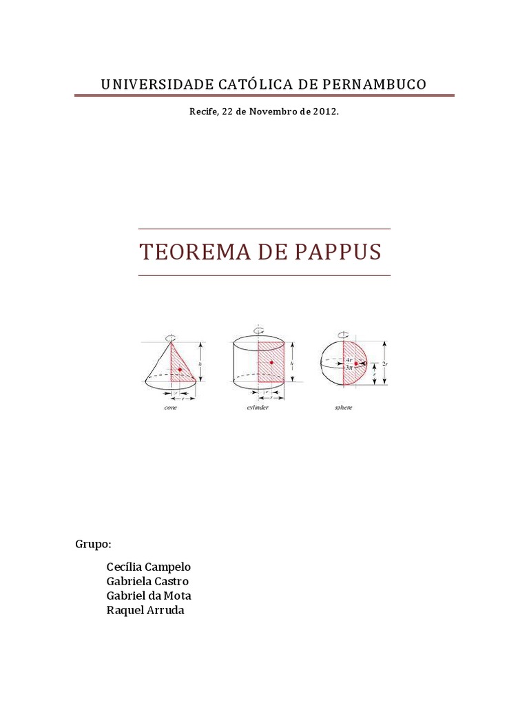 Teorema de Pappus | PDF | Geometria | Espaço