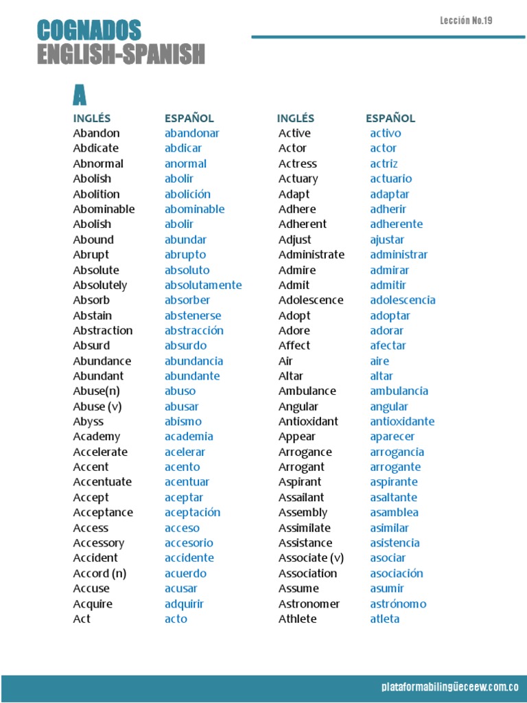 Cognados | Naturaleza