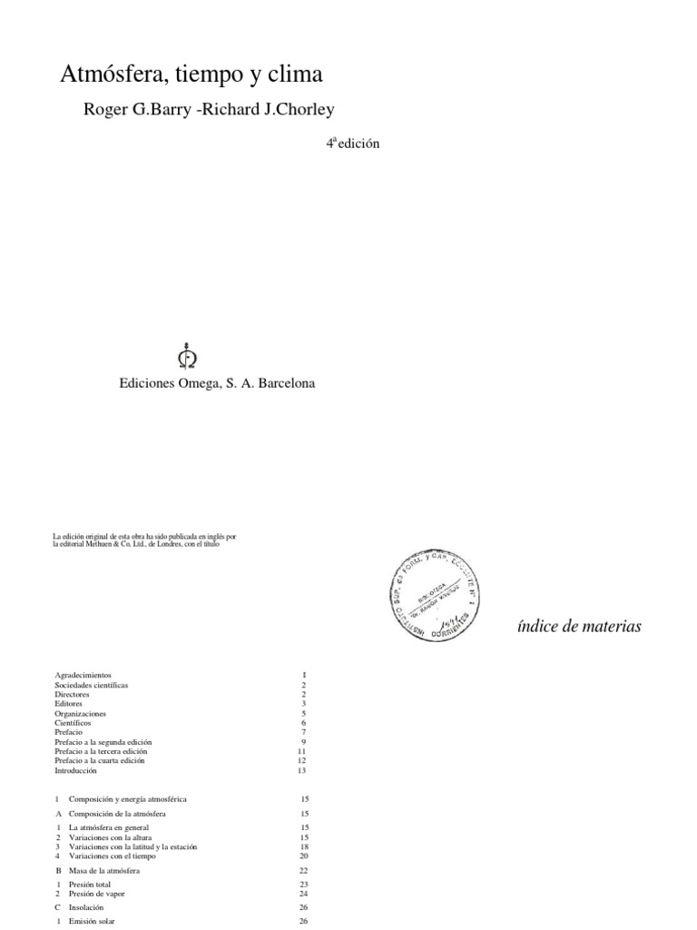 Atmosfera Tiempo y Clima Barry Chorley PDF | PDF | Herida | Clima