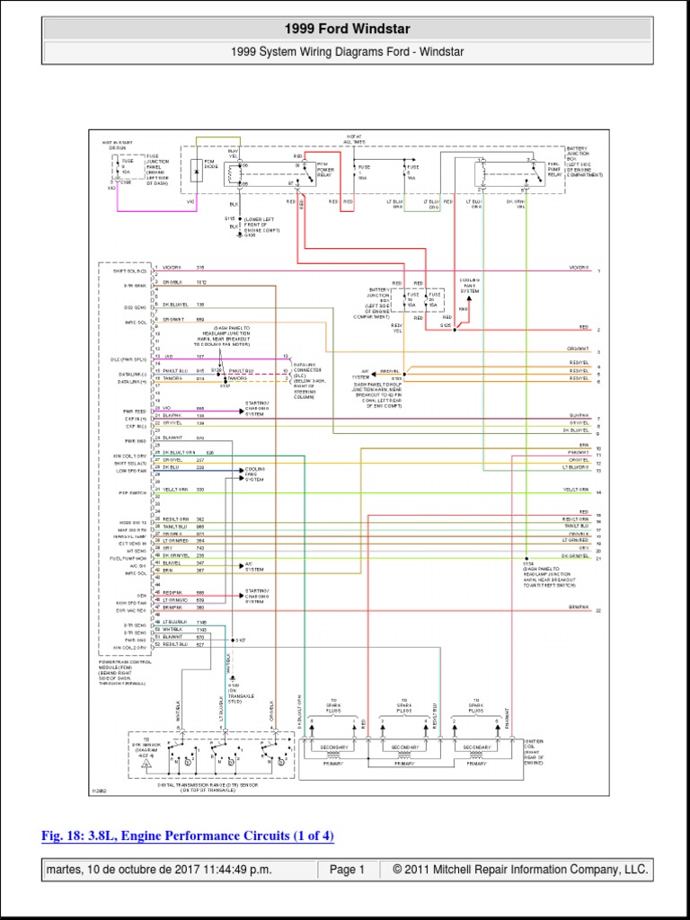1999 Ford Windstar 1999 Ford Windstar: Fig. 18: 3.8L, Engine ...