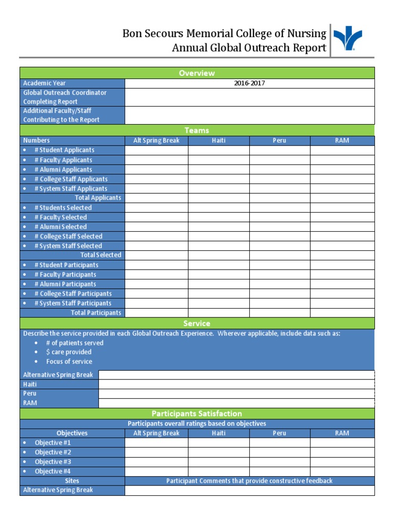 Bon Secours Memorial College of Nursing Annual Global Outreach Report ...