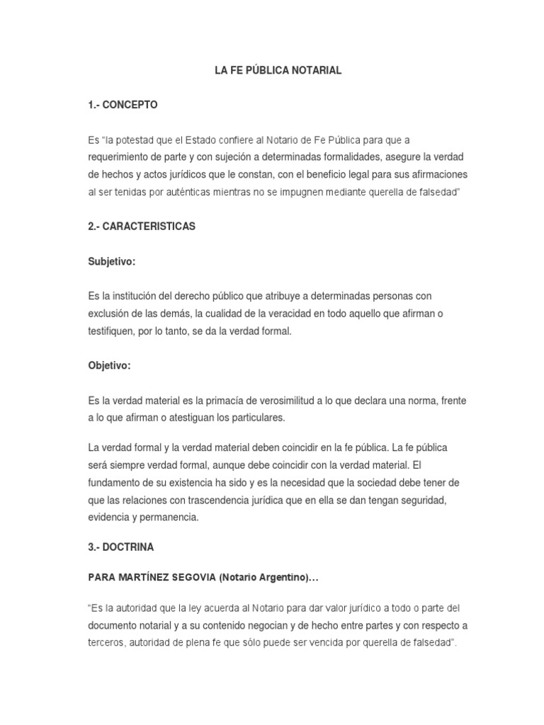 La Fe Pública Notarial | Descargar gratis PDF | Verdad | Estado (política)