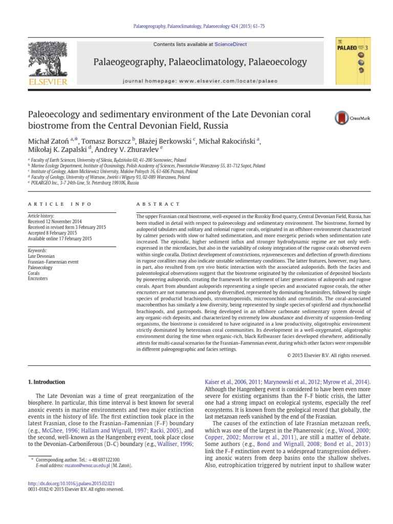 Palaeogeography, Palaeoclimatology, Palaeoecology | PDF | Coral | Earth ...