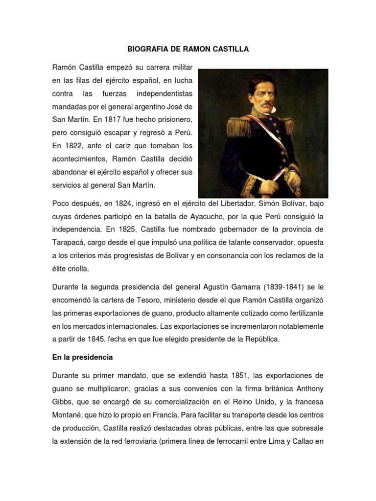 Biografia de Ramon Castilla | PDF | América del Sur | Perú
