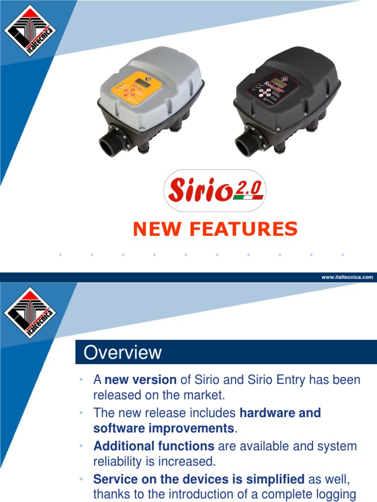 Sirio 2.0 and Entry 2.0 Features Overview | PDF | Power Inverter ...