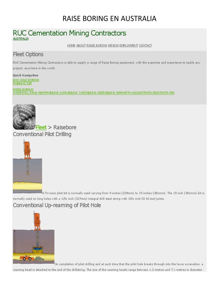 An Overview of Raise Boring Methods and Equipment Used in Australia ...