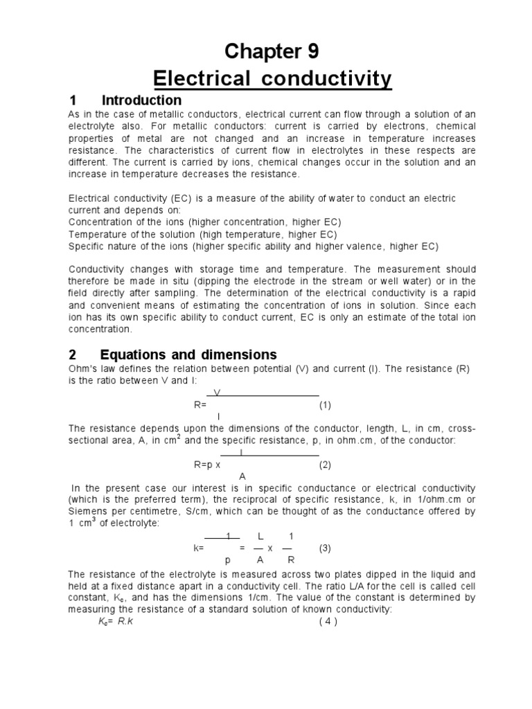 Electrical Conductivity | Electrical Resistivity And Conductivity ...