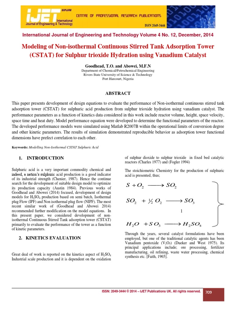 CSTR PDF | PDF | Chemical Reactor | Reaction Rate