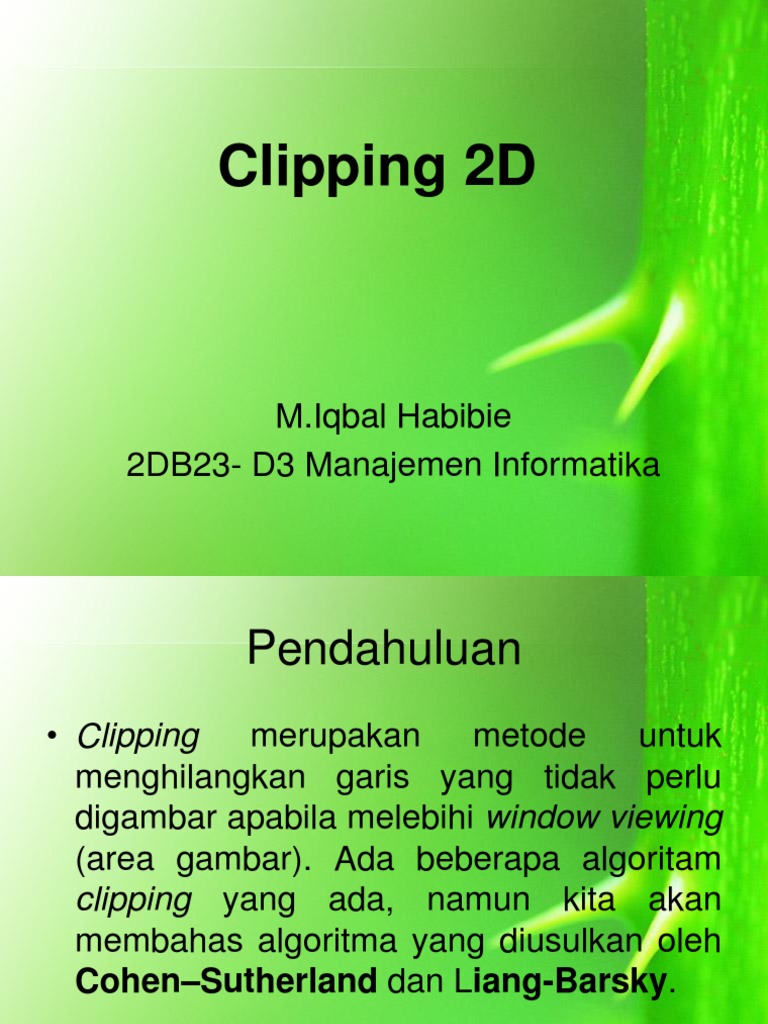 Algoritma Clipping 2D: Cohen-Sutherland & Liang-Barsky | PDF