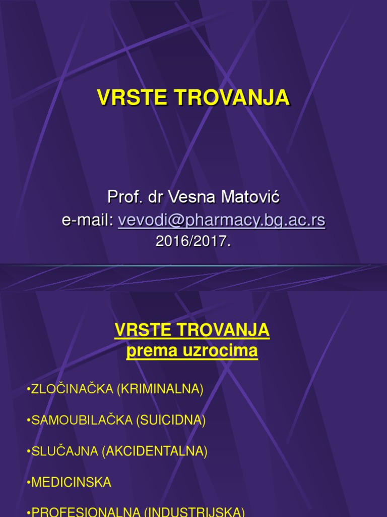 05 Vrste I Terapija Trovanja I Istrazivanje Otrova | PDF