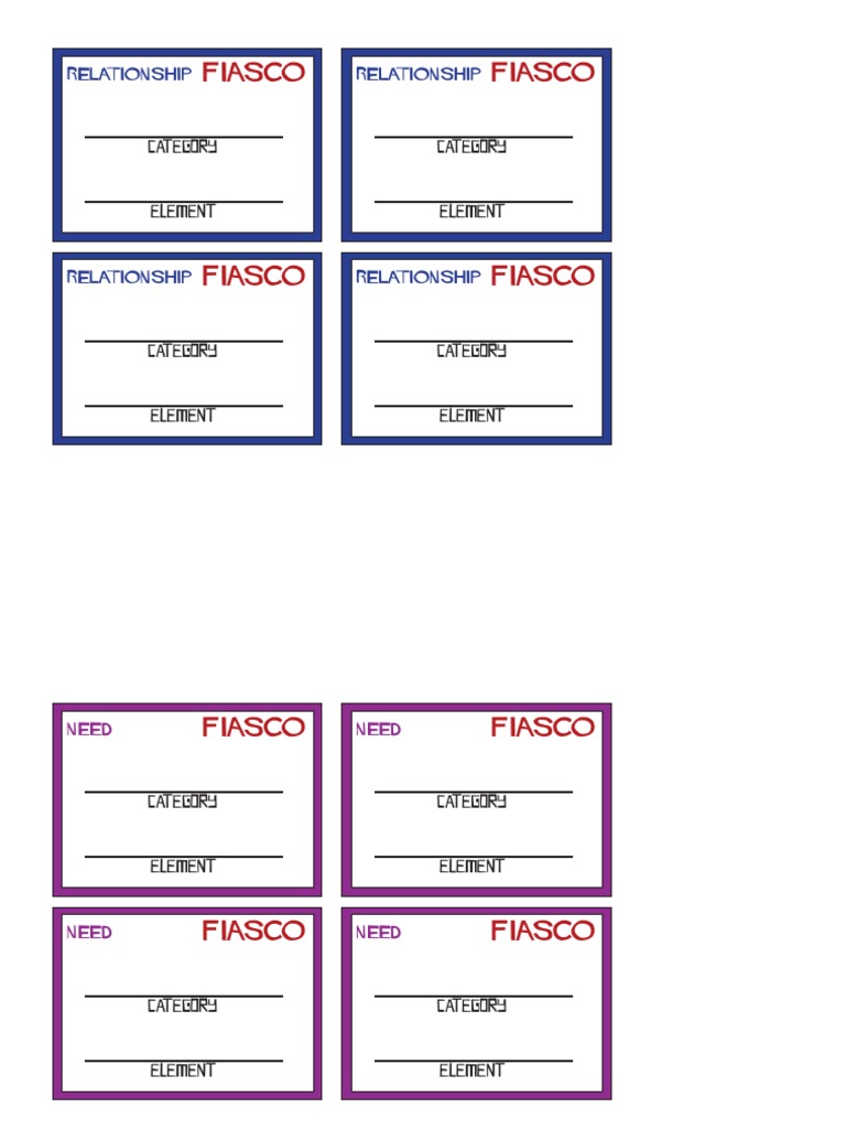 Fiasco - Cards | PDF