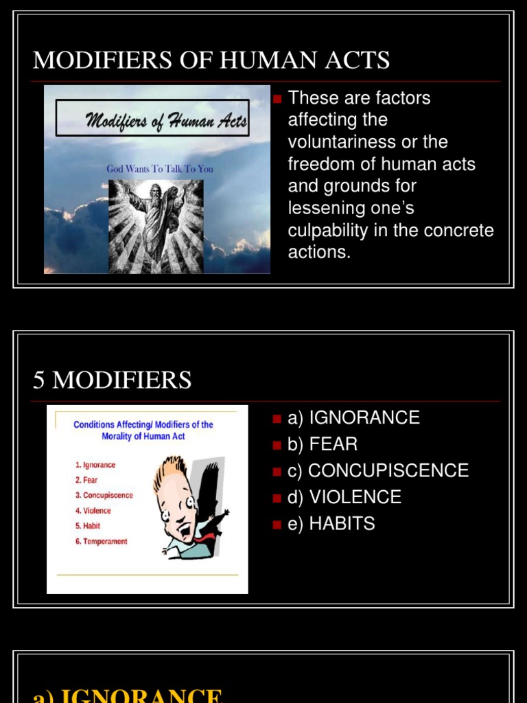 Modifiers of The Human Acts | PDF | Fear | Passion (Emotion)