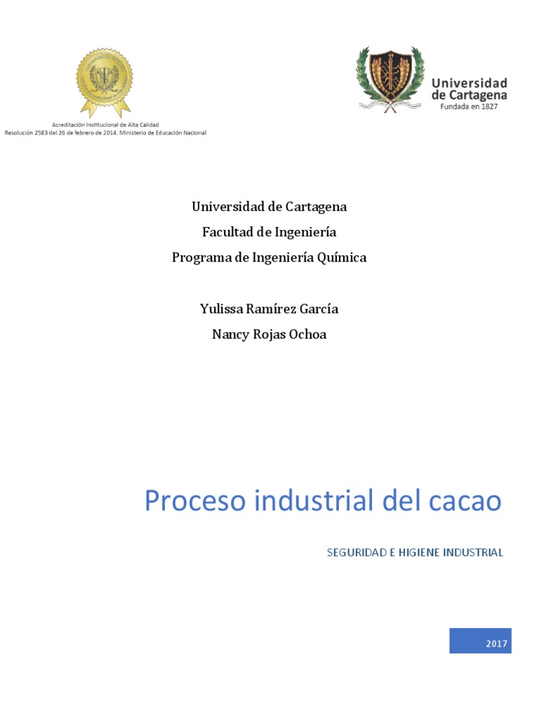 Proceso Industrial Del Cacao | PDF | Chocolate | gordo