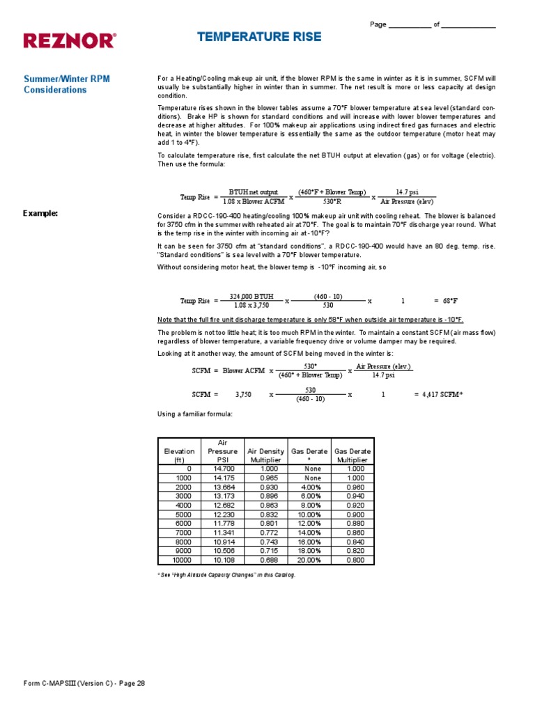 Temperature Rise: Summer/Winter RPM Considerations | PDF | Atmospheric ...