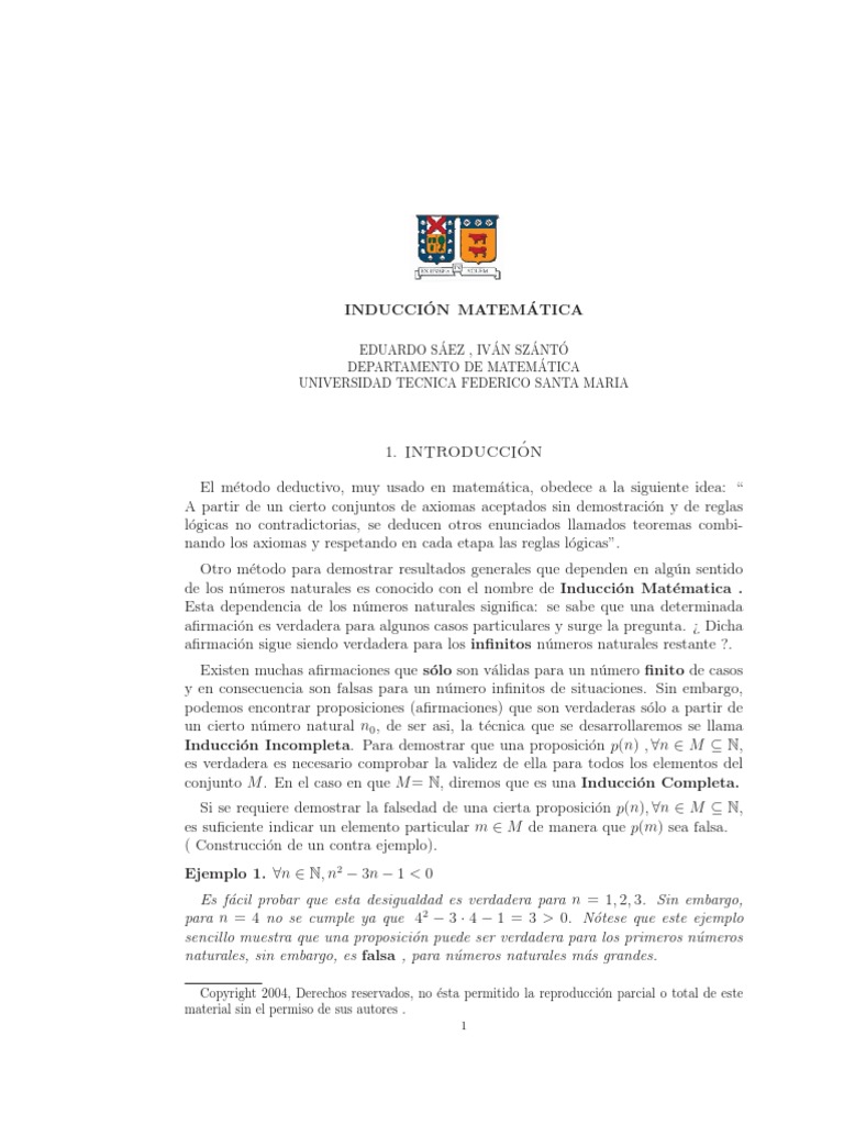 Explicacion y Ejercicios Resueltos de Induccion | PDF | Prueba matemática | Axioma