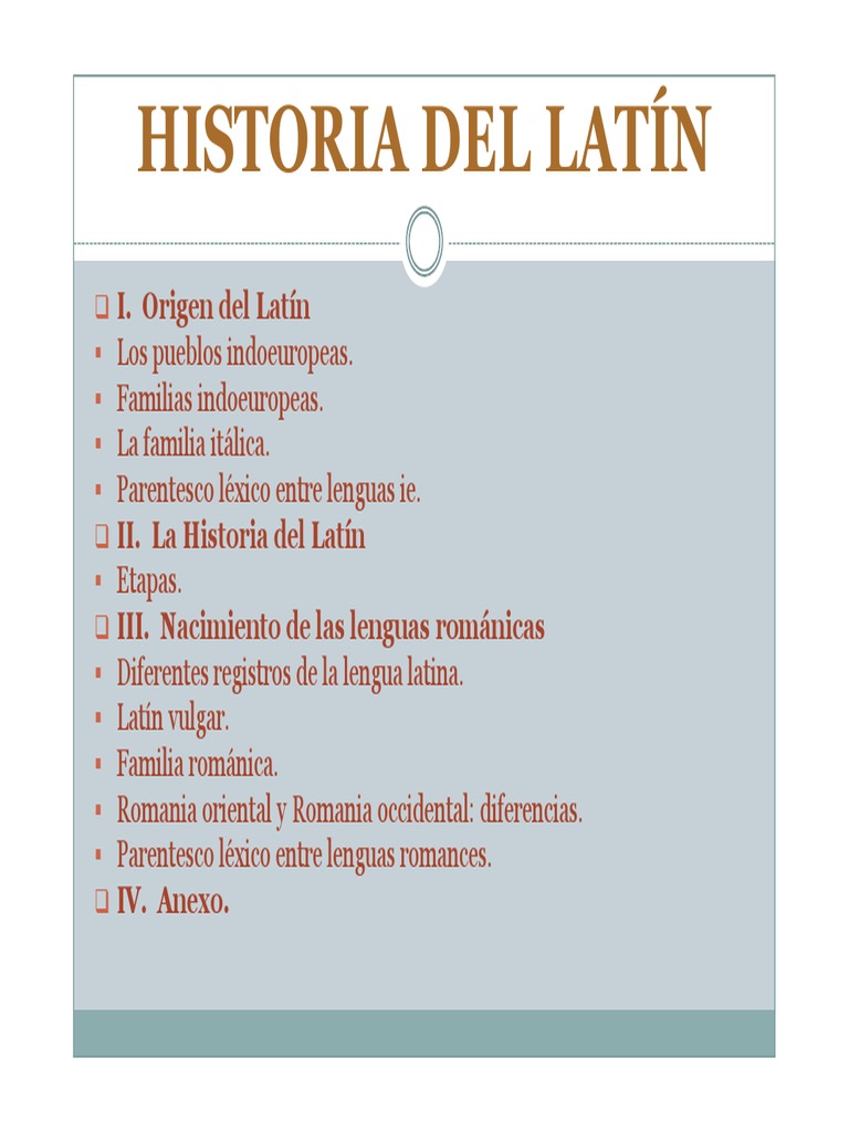 El Latin y Su Origen PDF | PDF | latín | Dialecto