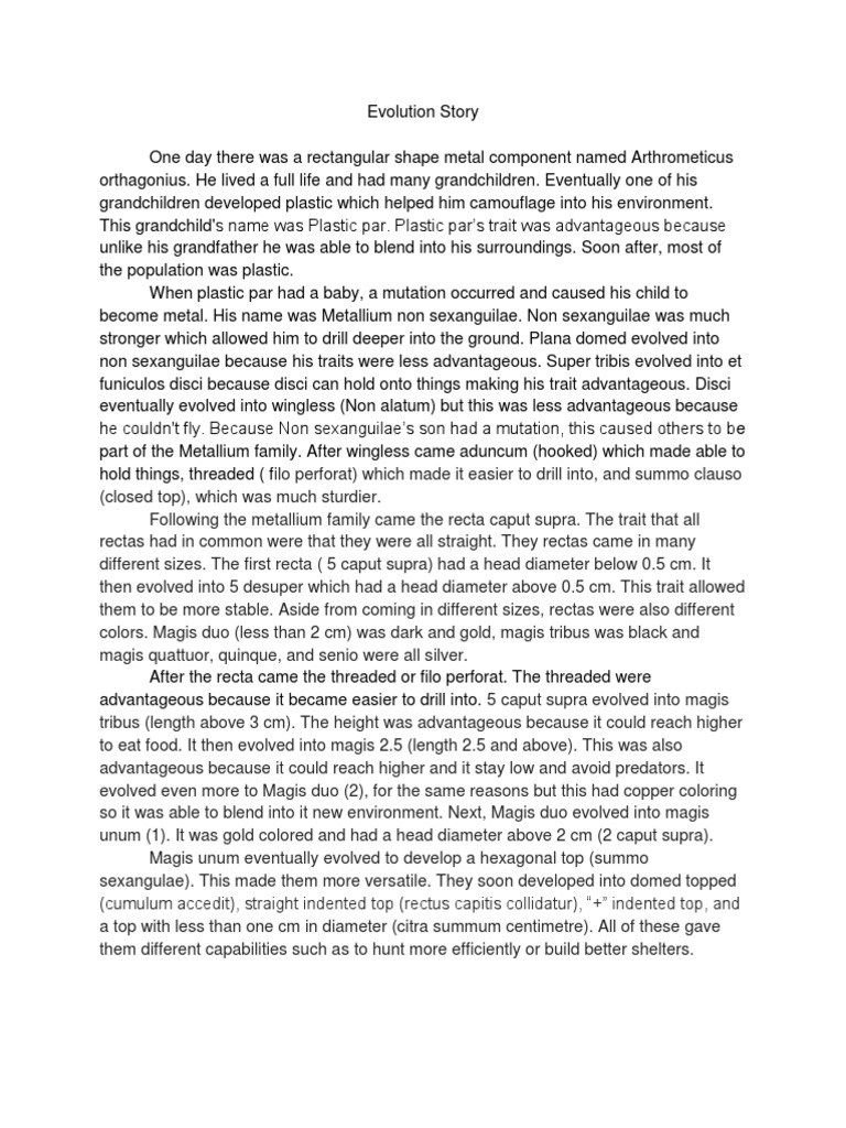 Evolution Story | PDF | Evolution | Biological Evolution