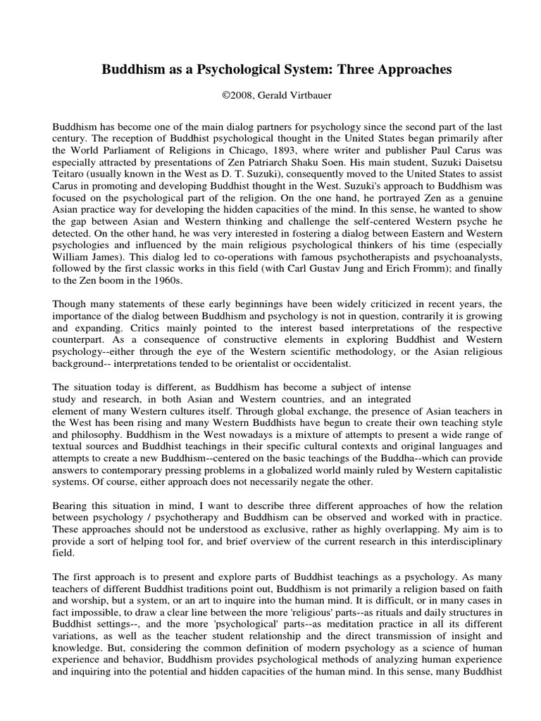 Buddhism As A Psychology System | PDF | Mindfulness | Psychotherapy
