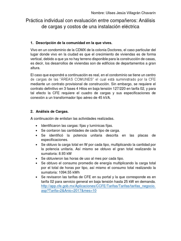 Práctica Individual ULISES JESUS VILLAGRAN CHAVARIN | PDF | Energia ...