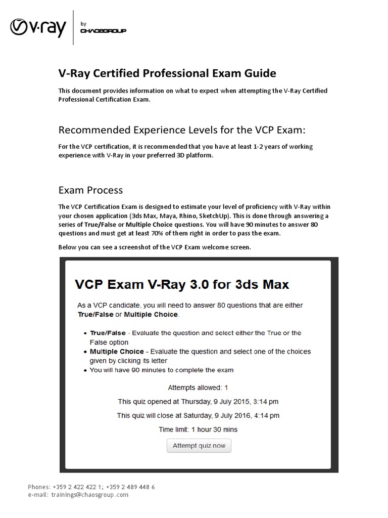 V-Ray Certified Professional Exam Guide: Recommended Experience Levels ...