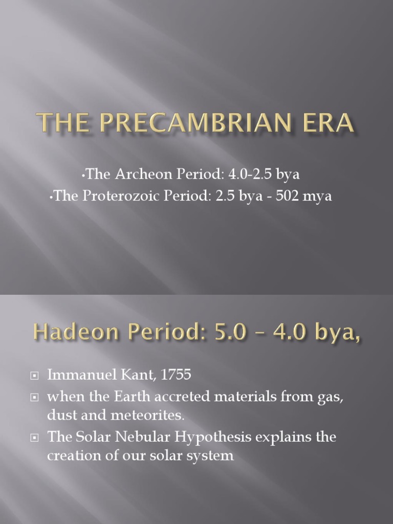 The Precambrian Era | PDF | Formation And Evolution Of The Solar System ...