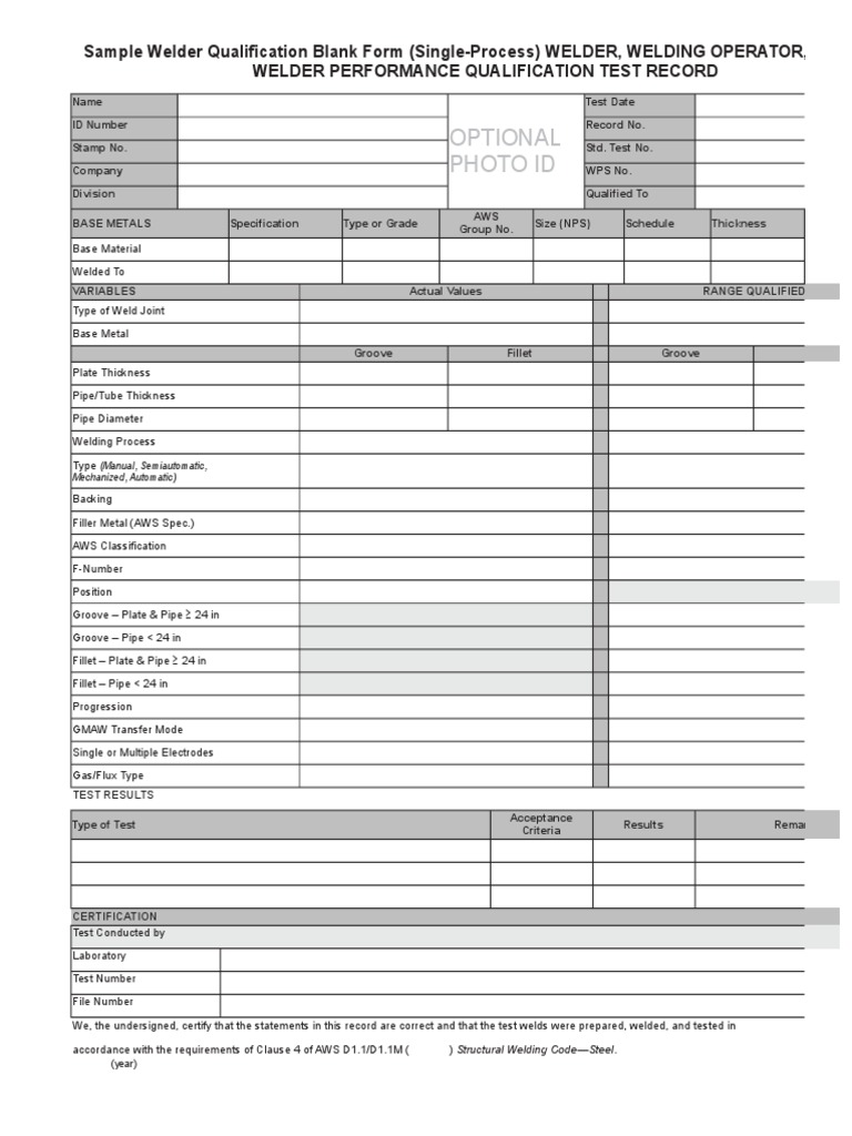 AWS WPQ | Pipe (Fluid Conveyance) | Welding