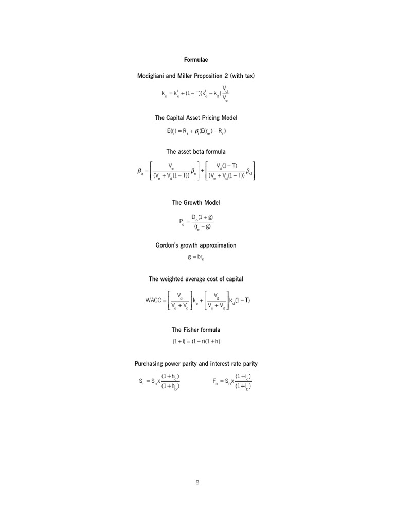 P4 Formulae Sheet | Descargar gratis PDF | Present Value | Mathematical Finance