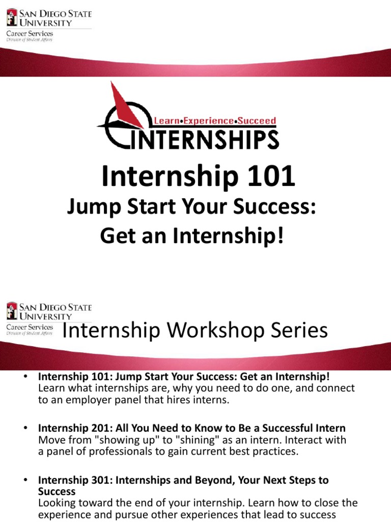 Internship 101 Workshop Weebly | PDF | Internship | Job Hunting