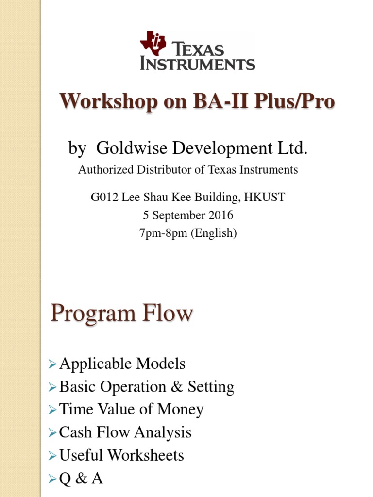 Texas Instruments Financial Calculator Help | PDF | Time Value Of Money ...