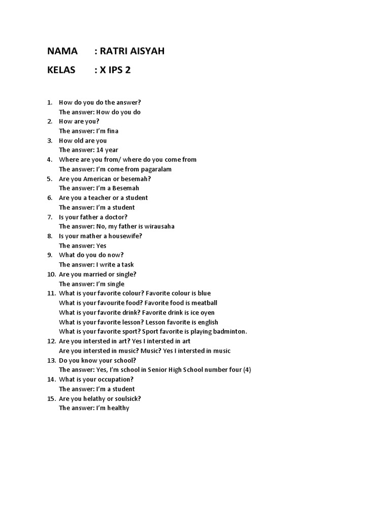 Nama: Ratri Aisyah Kelas: X Ips 2 | PDF