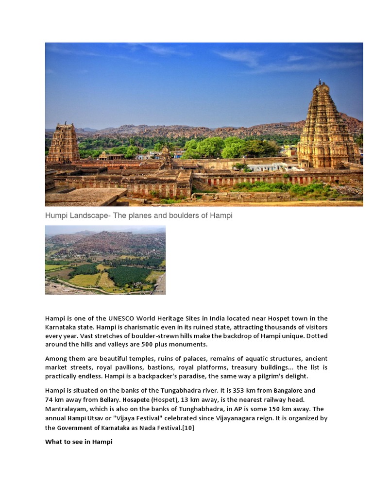 Humpi Landscape-The Planes and Boulders of Hampi: What To See in Hampi ...