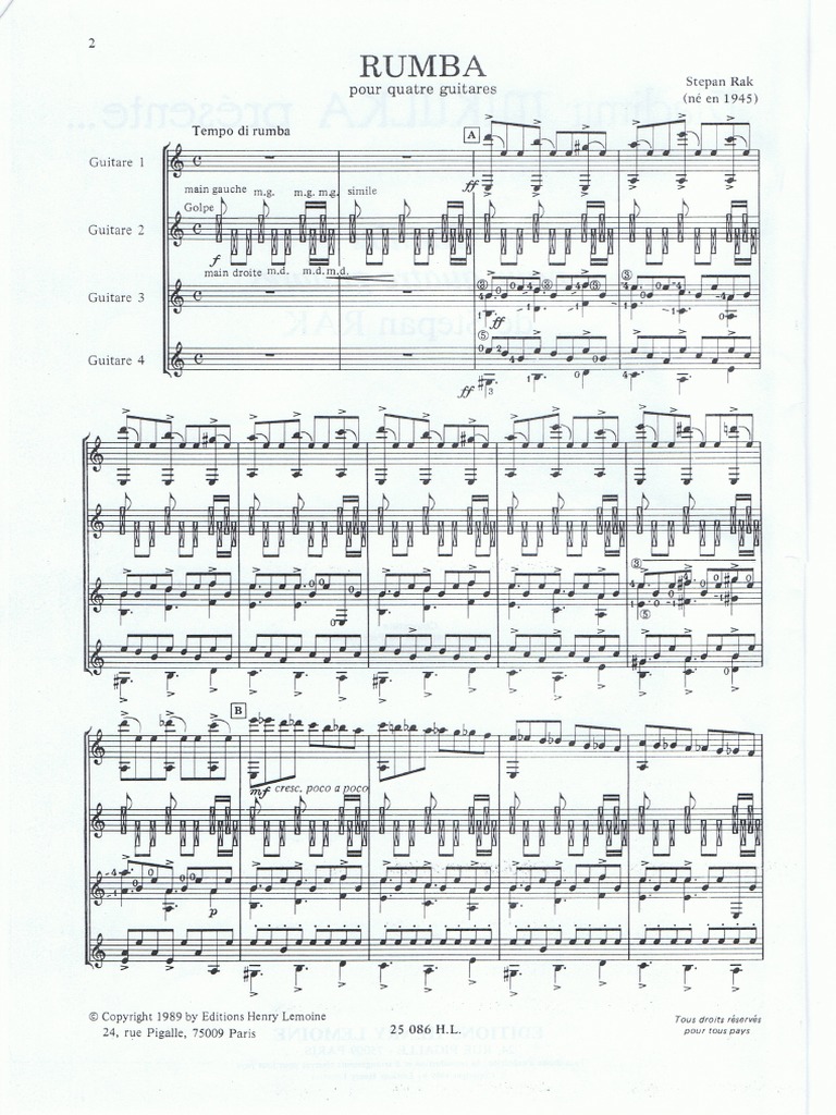 Partitura Rumba Stephan Rak | PDF