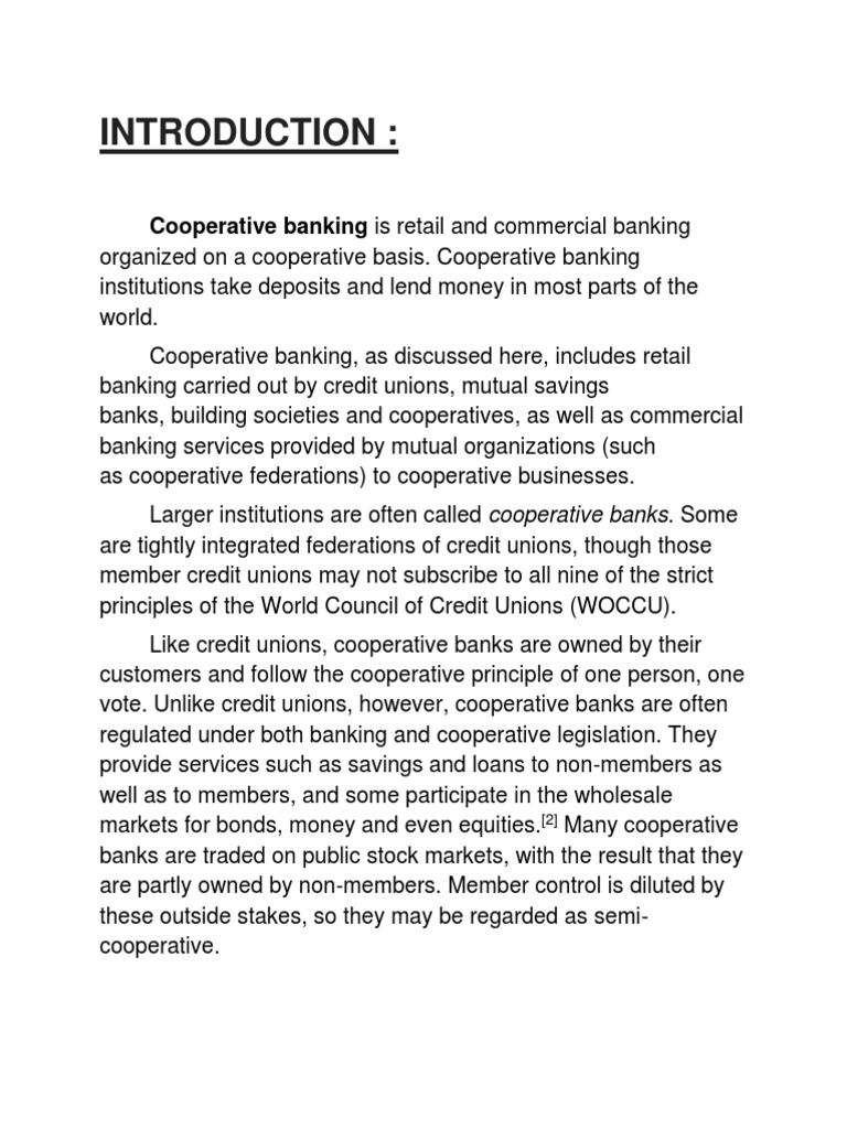 Cooperative Banking Is Retail and Commercial Banking | PDF | Economy ...