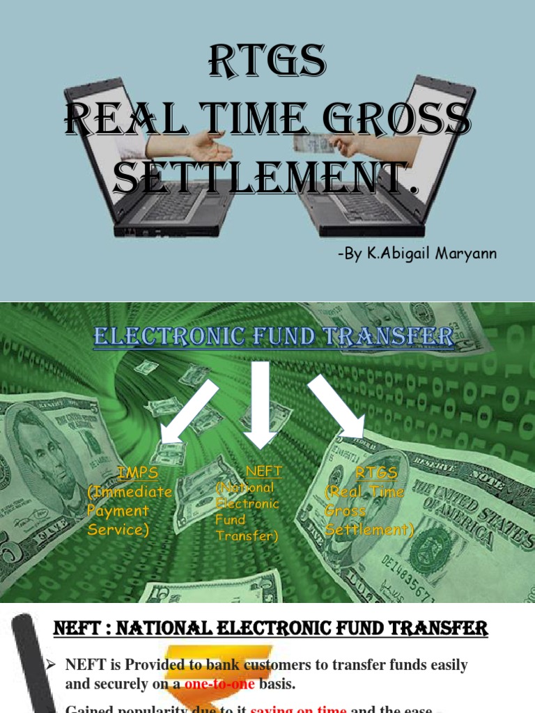 Rtgs Real Time Gross Settlement.: - by K.Abigail Maryann | PDF