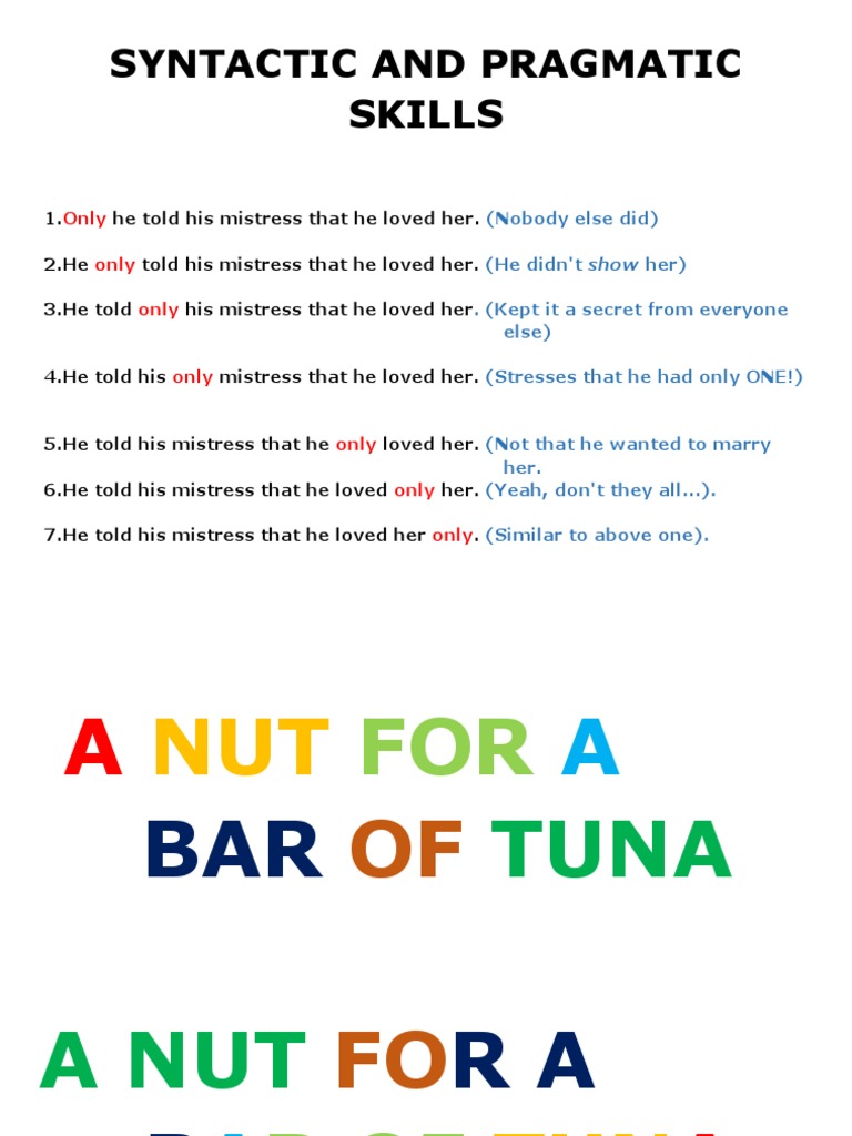 Syntactic and Pragmatic Skills | PDF