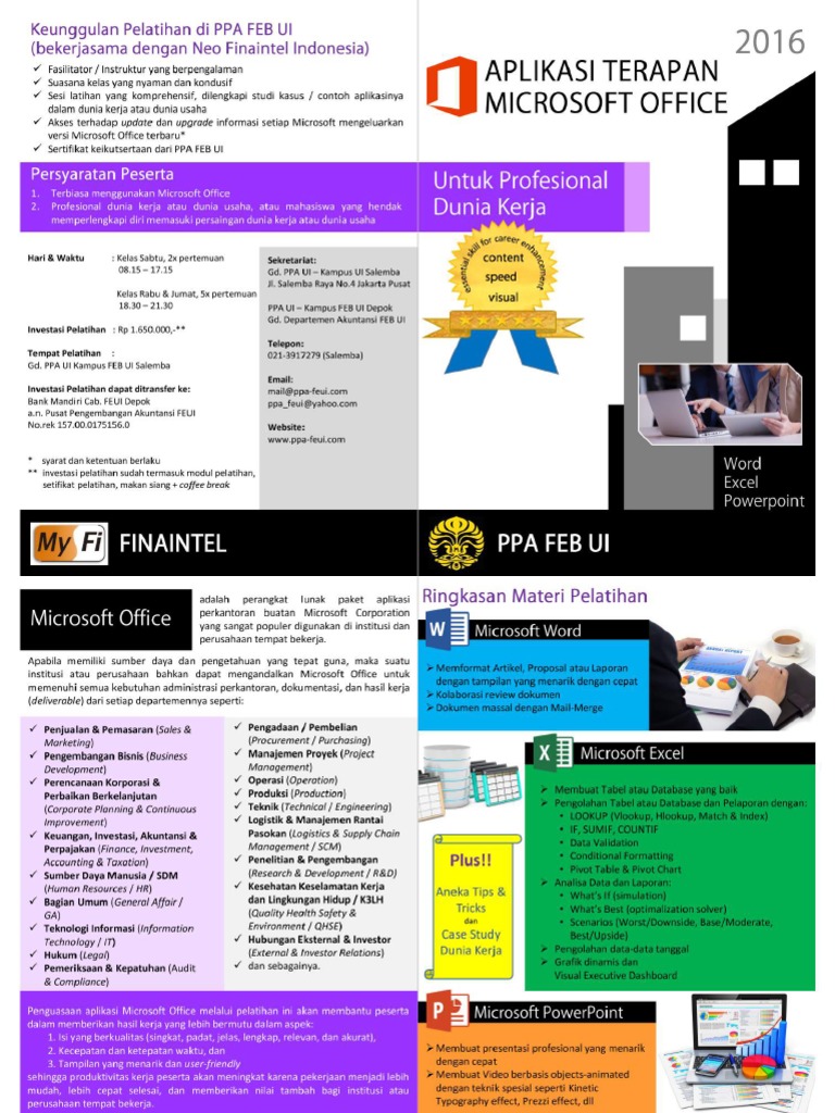 Brosur-Pelatihan MS Office Profesional Dunia Kerja | PDF