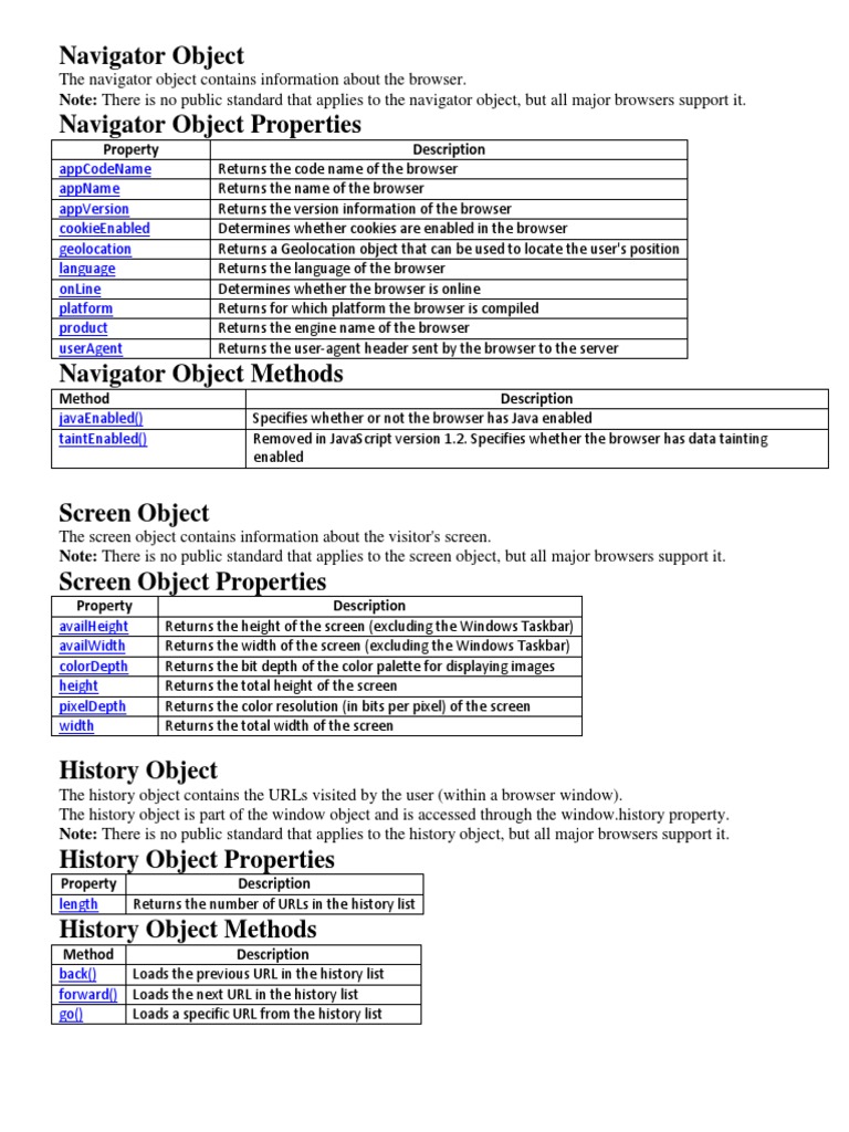 Navigator Object | PDF | Java Script | Software Engineering