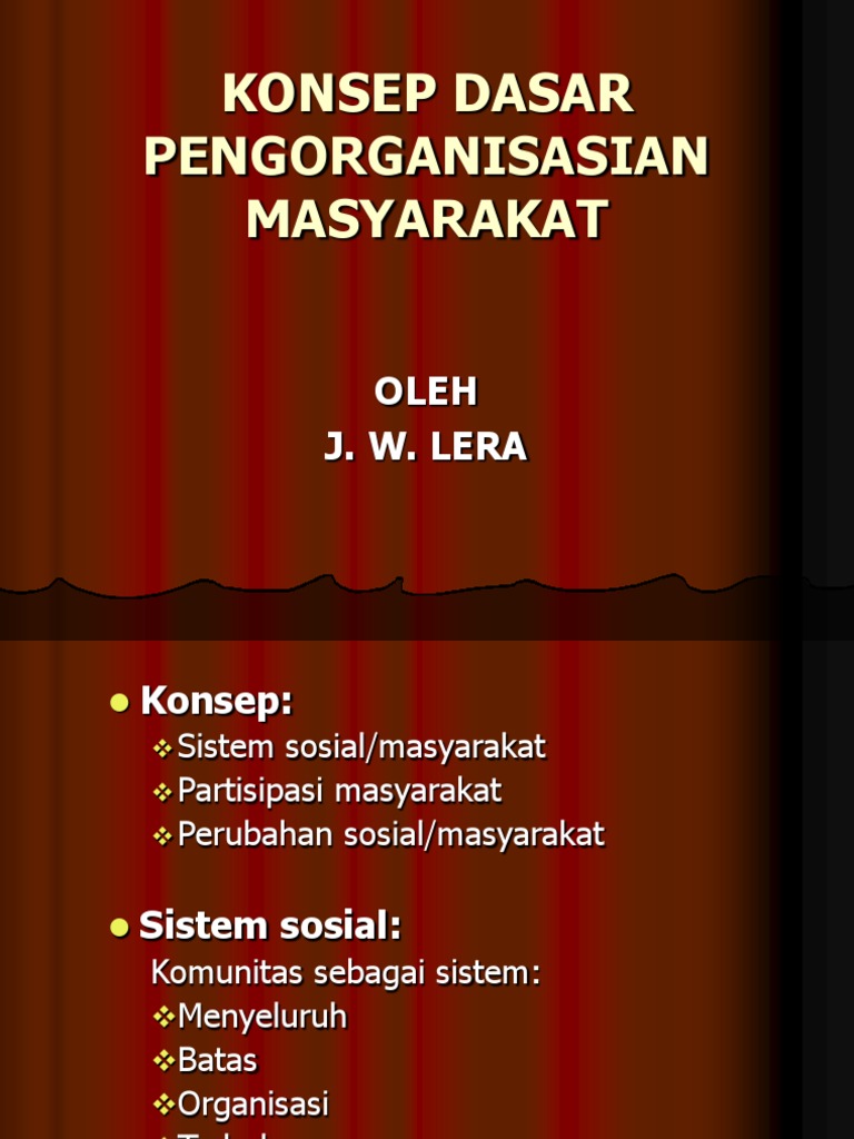Konsep Dasar Pengorganisasian Masyarakat | PDF