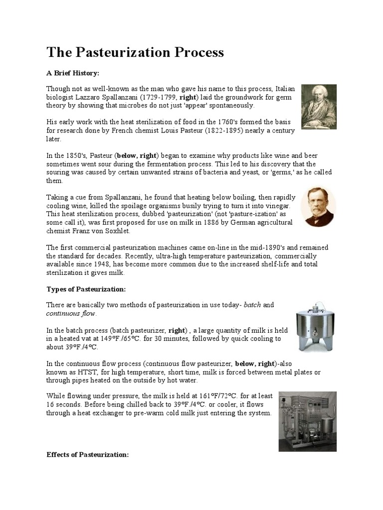 The Pasteurization Process | PDF | Fat | Milk