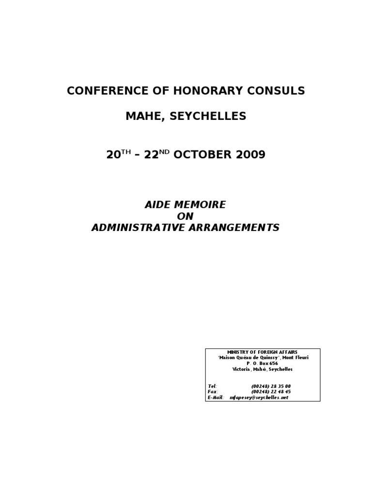 Aide Memoire English 2009 | PDF | Diplomacy | Government