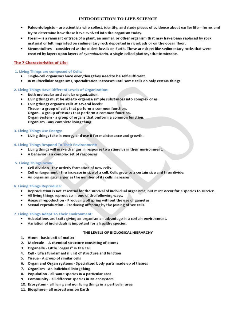 Introduction To Life Science | PDF | Life | Organisms