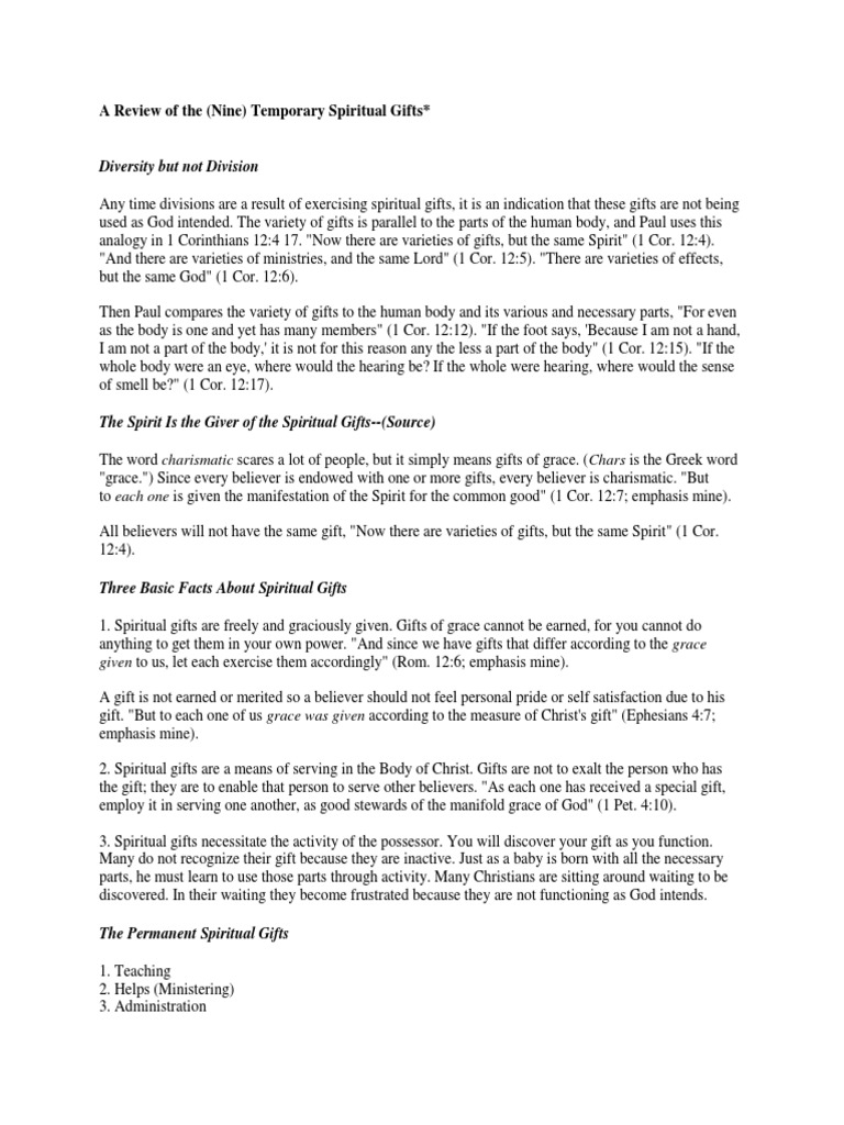 Nine Temporary Gifts | Download Free PDF | Glossolalia | Miracle