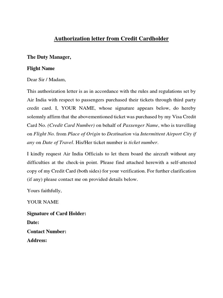 Credit Card Authorization Flight | PDF | Business | Finance & Money ...