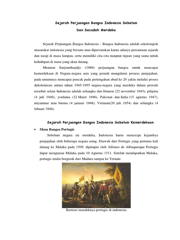 Keliping Sejarah Perjuangan Bangsa Indonesia Sebelum Dan Sesudah ...