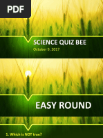Science Quiz Bee Questions and Answer: Easy Round | PDF | Chemical ...