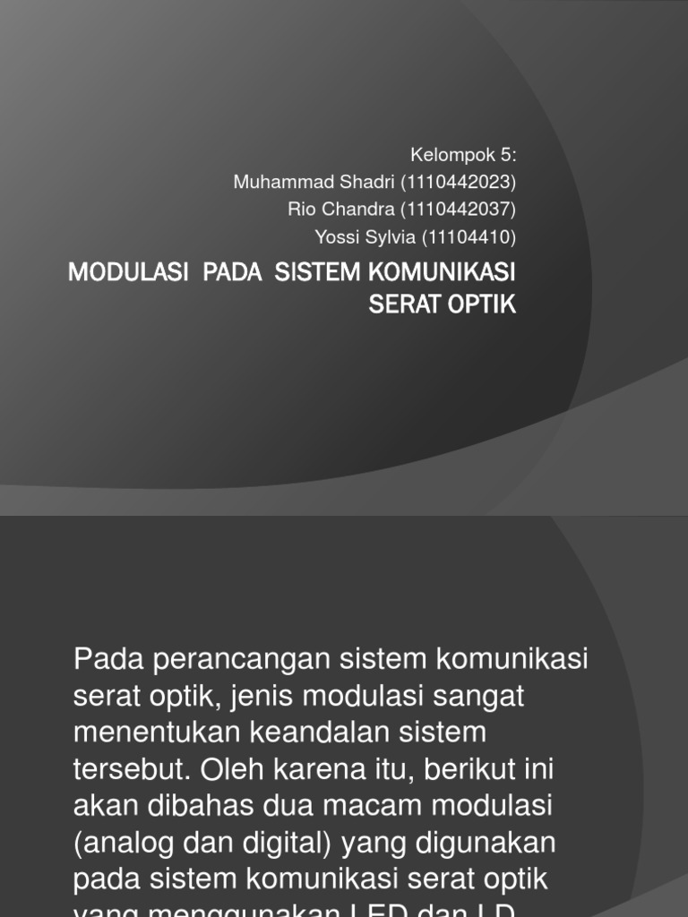 Modulasi Serat Optik: LED & LD | PDF | Komputer | Teknologi & Rekayasa