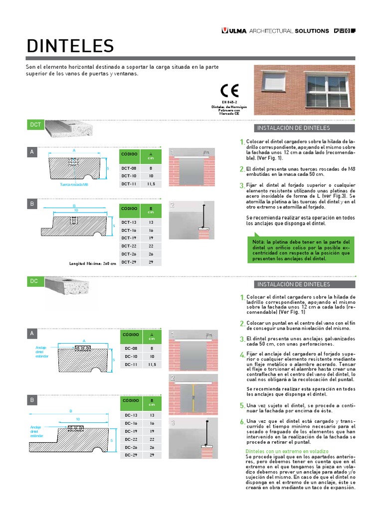 Dinteles HORMIGÓN POLÍMERO | PDF | Elementos arquitectónicos | Diseño ...